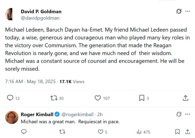 Instapundit » Blog Archive » RIP, MICHAEL LEDEEN, 83: