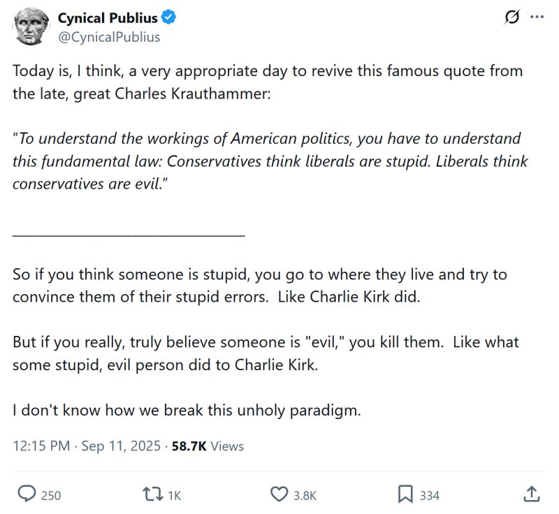 Instapundit » Blog Archive » KRAUTHAMMER’S LAW AND CHARLIE KIRK: